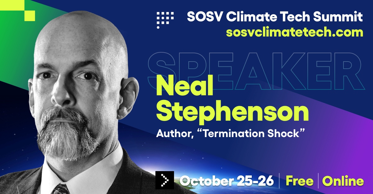 Sci-Fi great Neal Stephenson, author of "Termination Shock," to speak ...